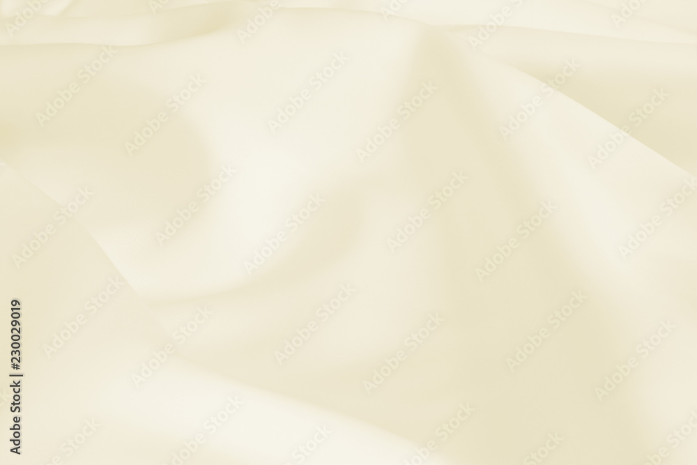 Crumpled white light cream yellow wedding background with silk, satin ...