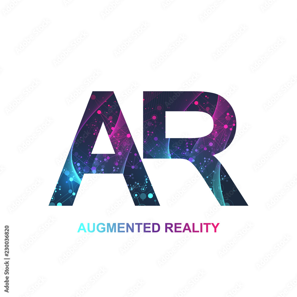 Augmented reality concept banner (AR). Virtual reality and augmented ...
