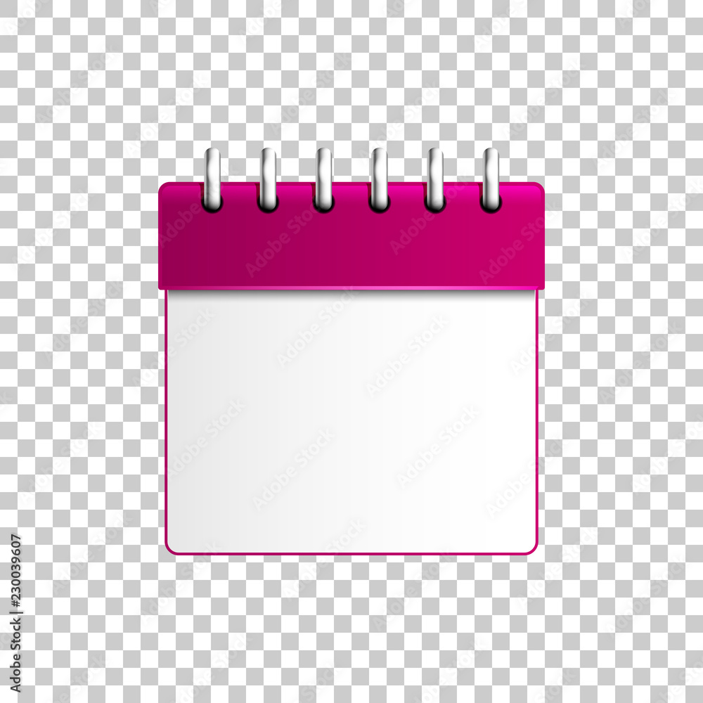 Realistic Calendar purple isolated object on transparent background ...