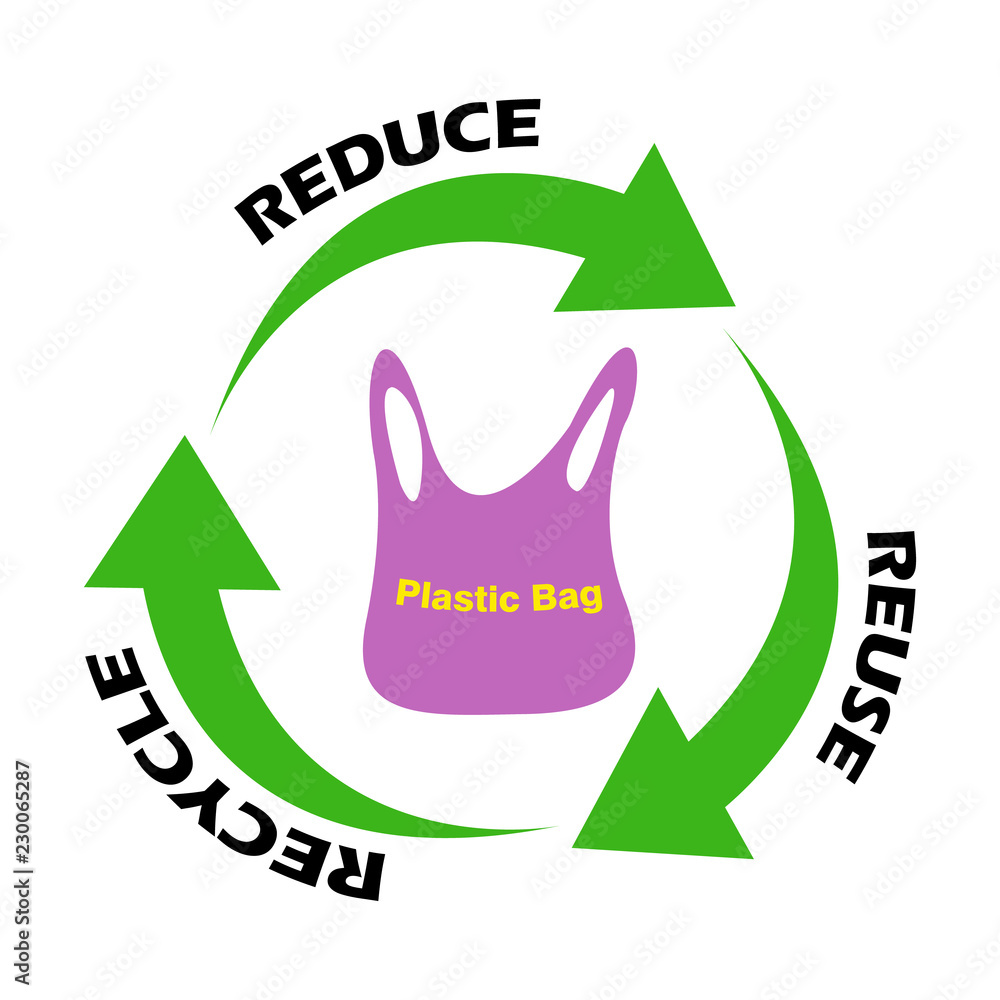 garbage reduce reuse recycle. solid waste management concept. Stock ...