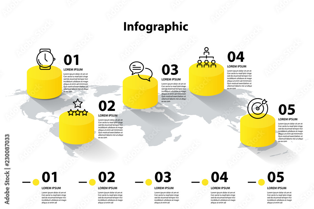 infographic country world map, international world flags, continents ...