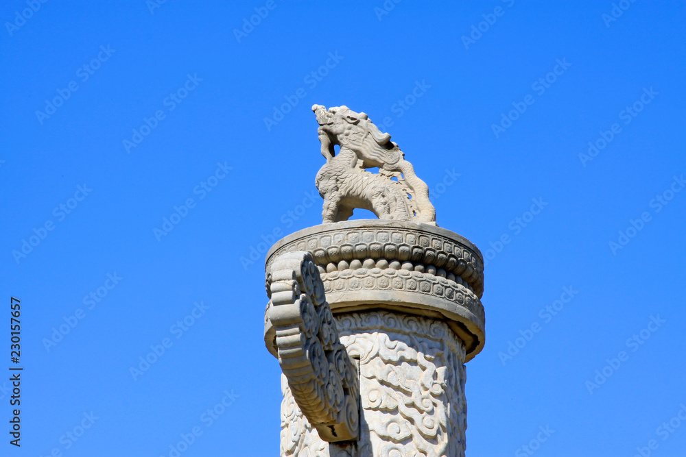 ornamental columns erected in front of the Eastern Royal Tombs of the ...