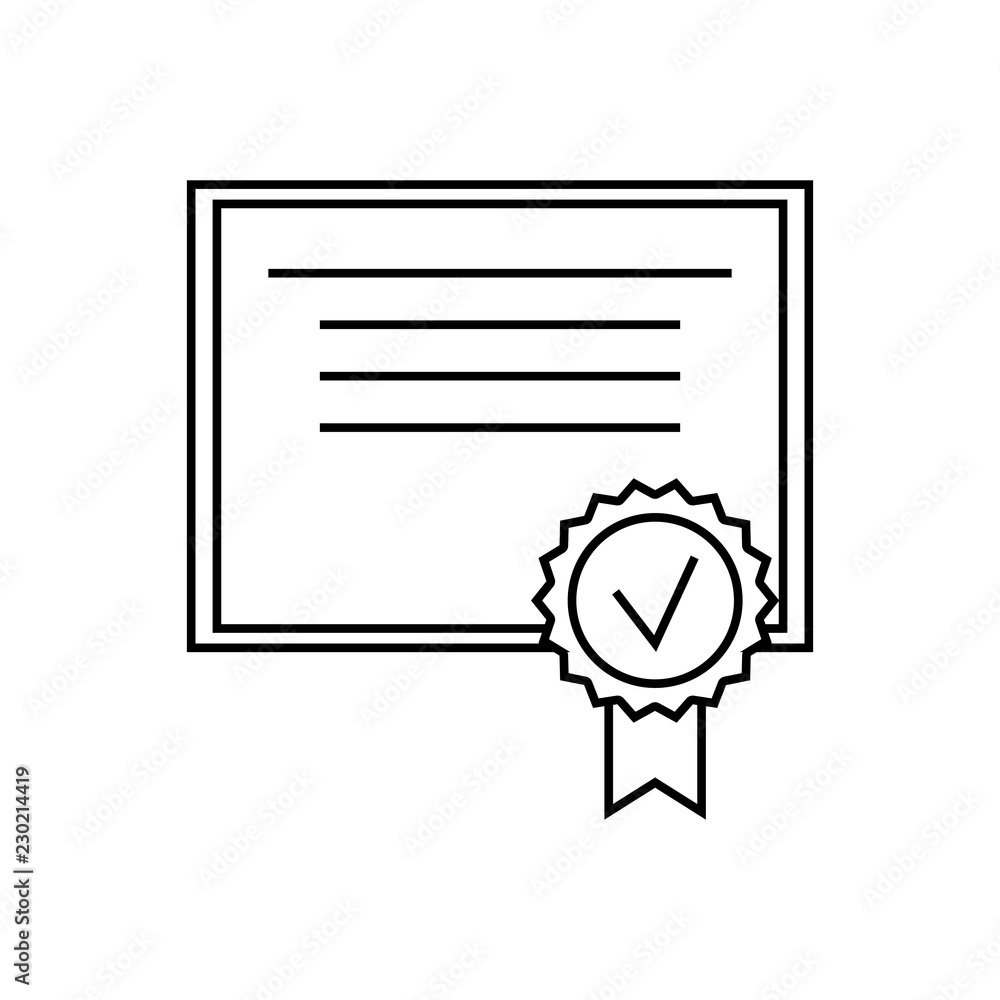 Certificate linear icon. Diploma. Quality certificate. Thin line ...