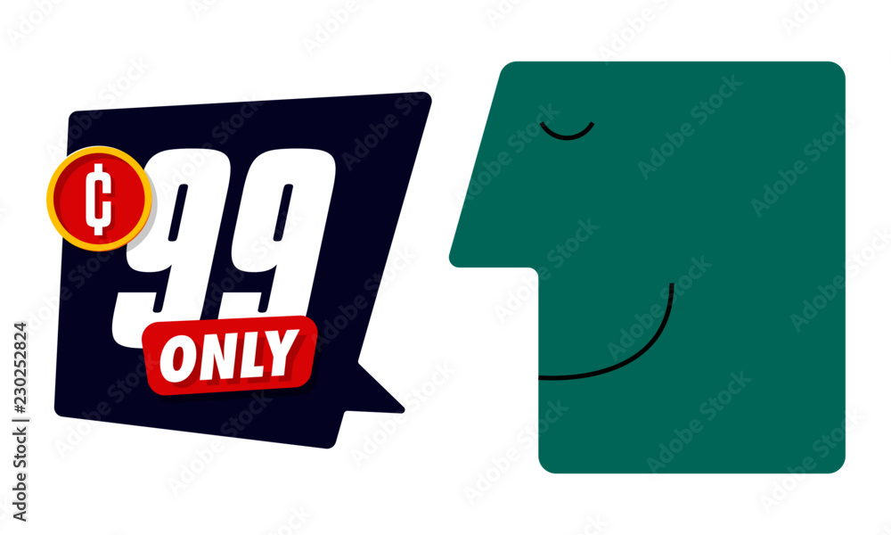 Only for 99 cents. Vector illustration badges of under 1 dollar price ...