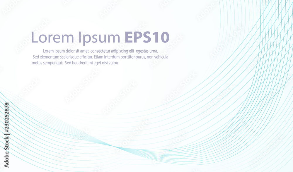 abstract blue line curve wave background, vector eps10 Stock Vector ...