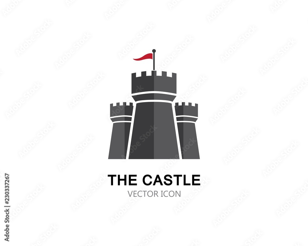 Castle Logo vector icon illustration design Stock Vector | Adobe Stock
