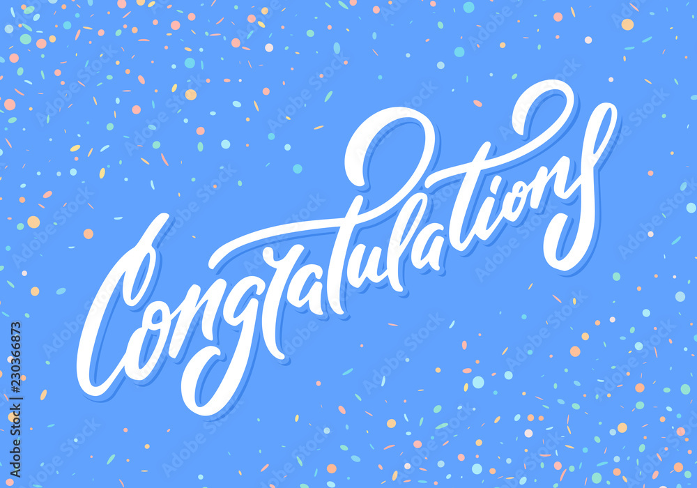 Congratulations card. Hand lettering Stock Vector | Adobe Stock