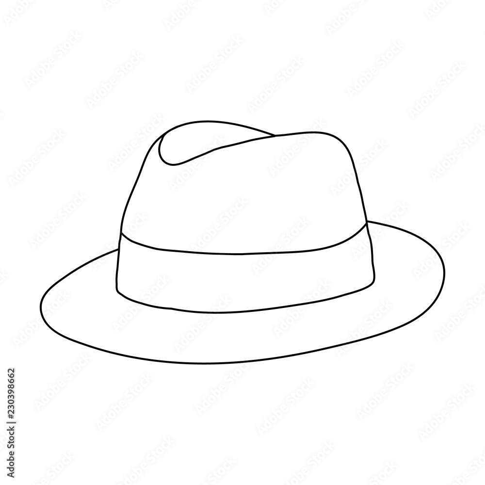 white background, contour, lines of men's hats Stock Vector | Adobe Stock
