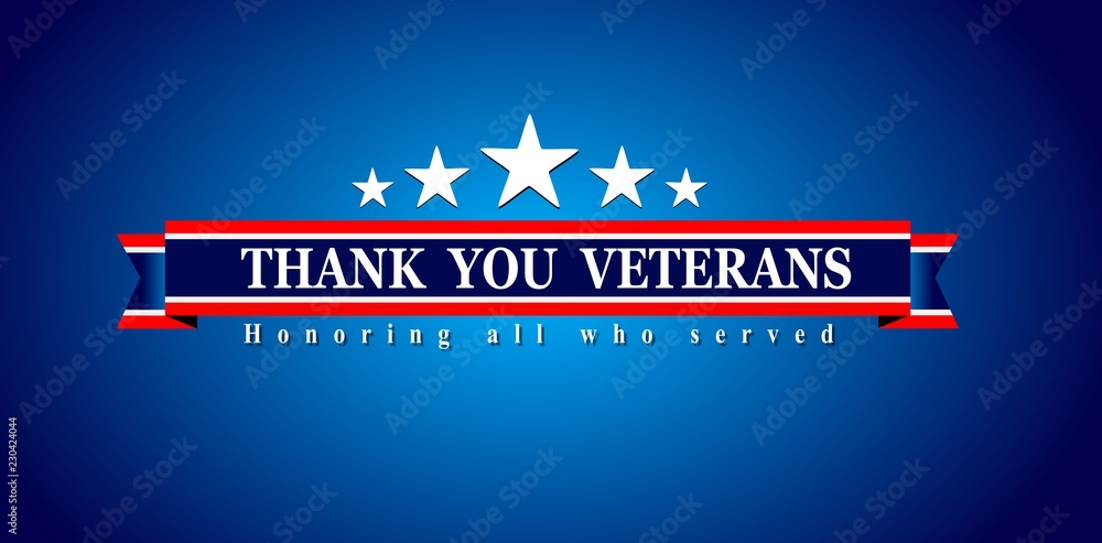 Thank You Veterans Day web banner, poster Stock Vector | Adobe Stock