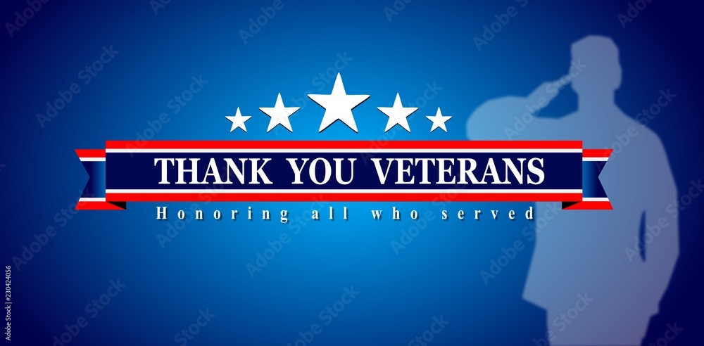 Thank You Veterans Day web banner, poster Stock Vector | Adobe Stock
