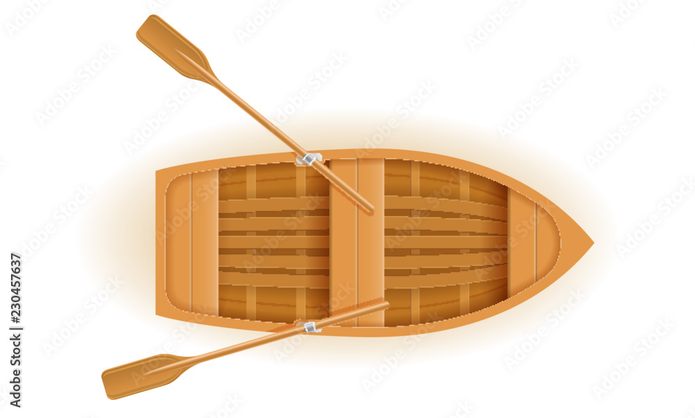 wooden boat top view vector illustration Stock Vector | Adobe Stock