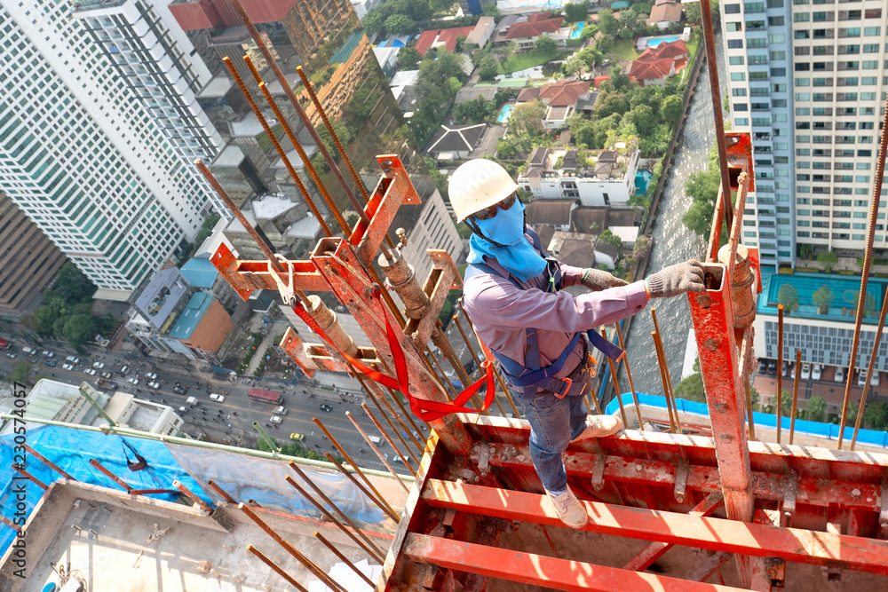 Construction worker wear standard personal protective equipment ...