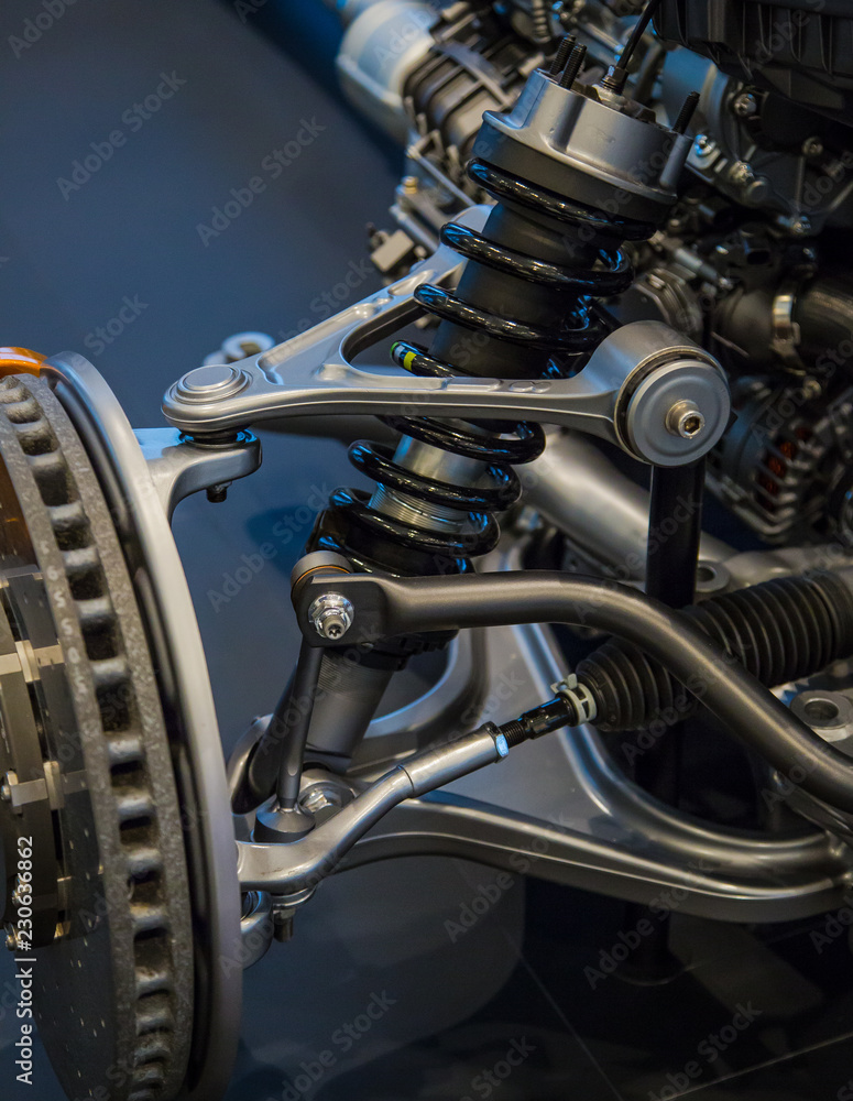 Car front axle system and suspension Stock Photo | Adobe Stock