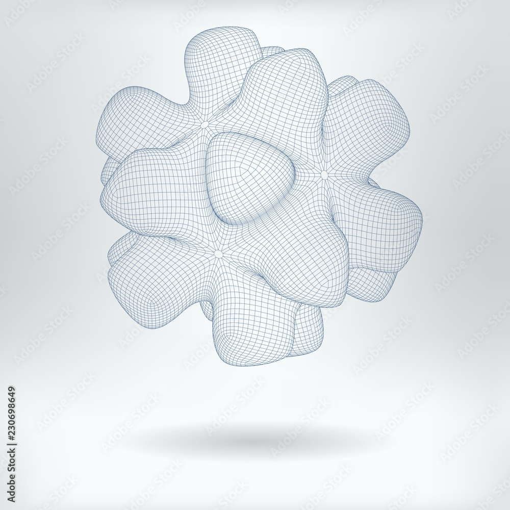 Vector 3D Model Poliovirus Particle Drawing - Poliomyelitis Virus ...