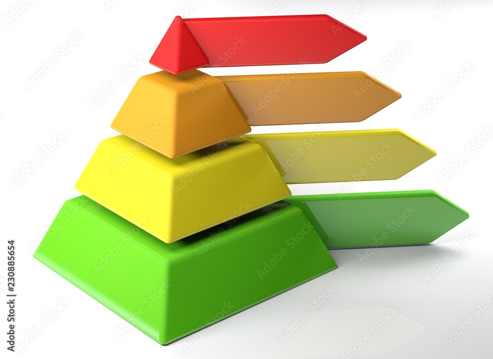 Pyramid of options - 3D rendering Stock Illustration | Adobe Stock