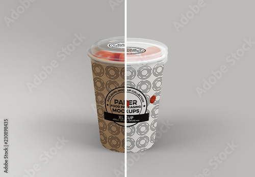 Tall Paper Cup with Clear Lid Mockup Stock Template | Adobe Stock