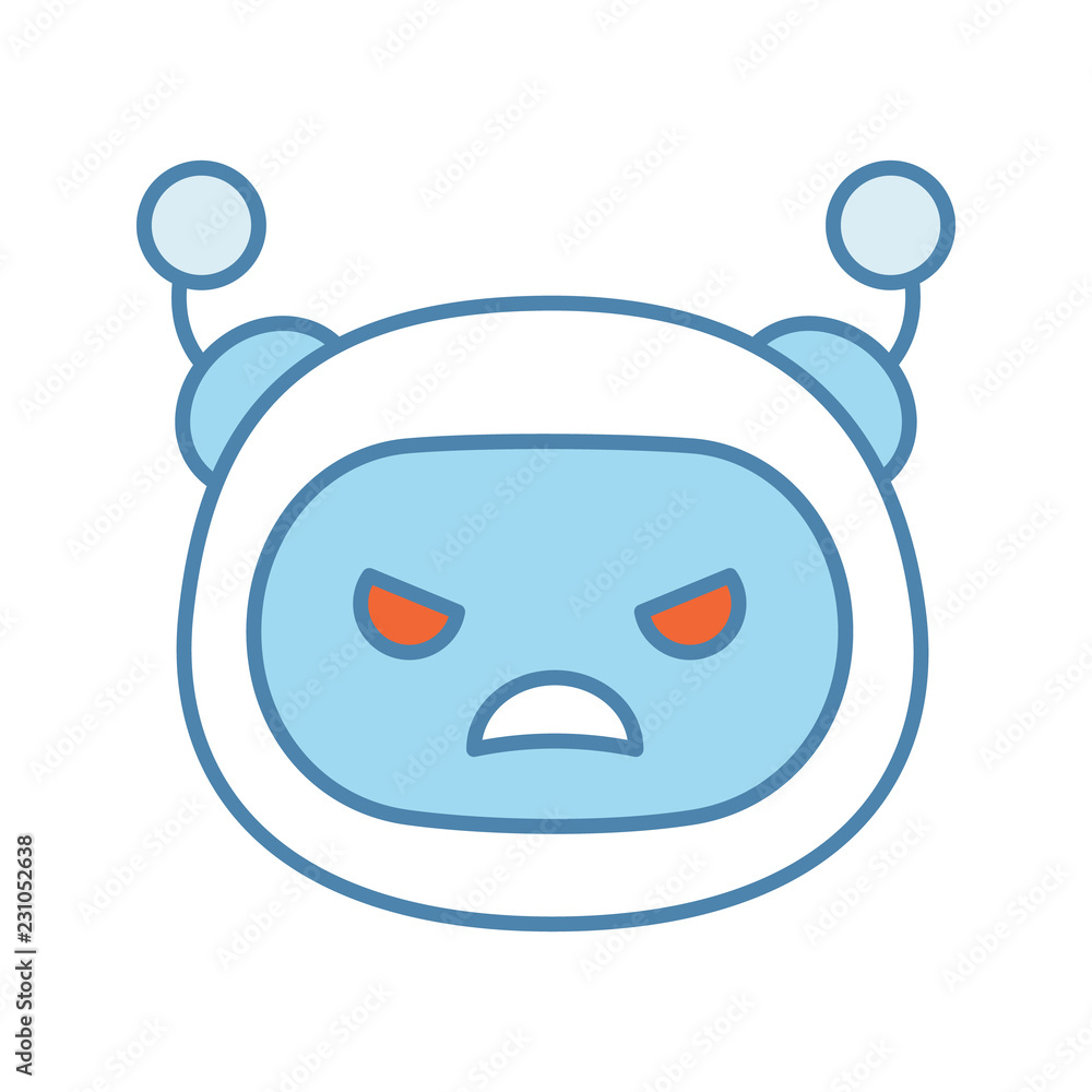 Angry robot emoji color icon Stock Vector | Adobe Stock