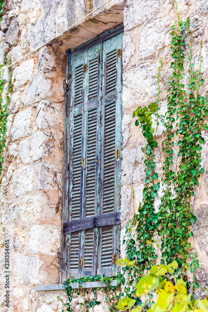 Old window details of Tatoi Palace which is a former Greek Royal Family ...