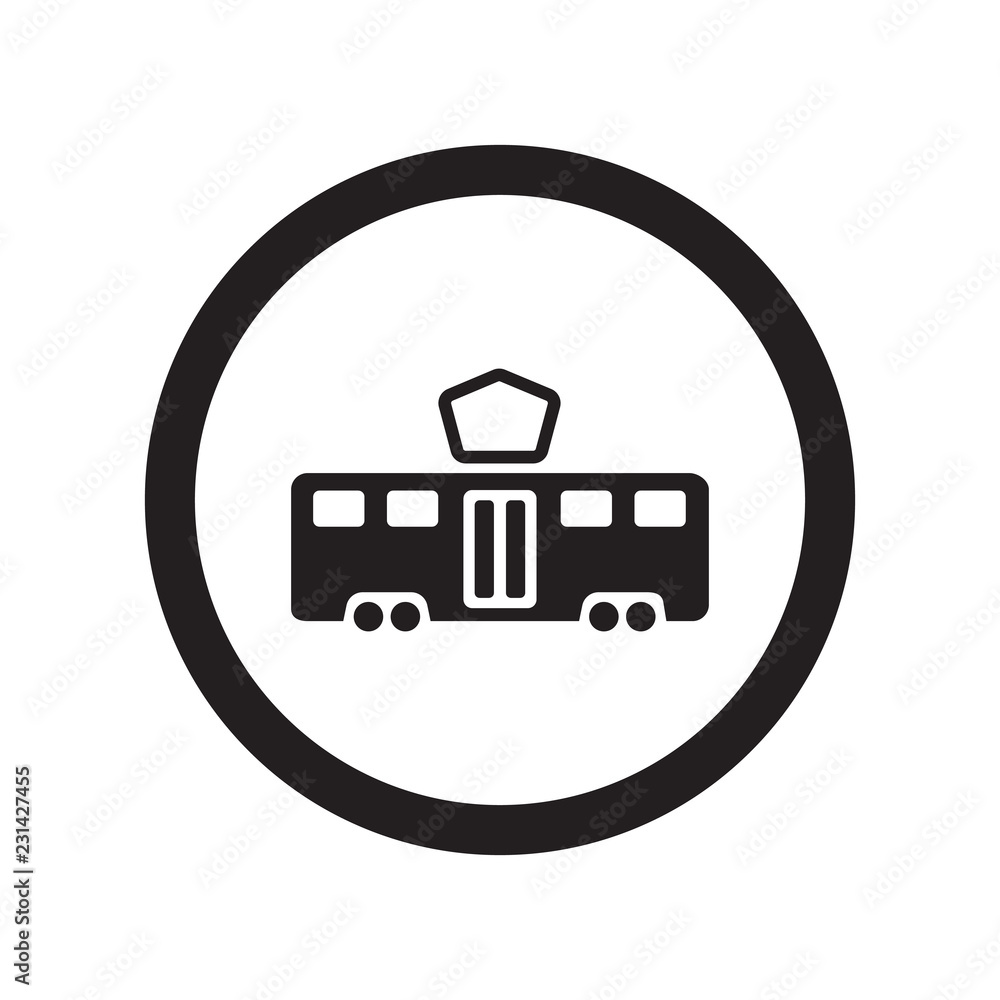 เวกเตอร์ Stock Tram sign icon. Trendy Tram sign logo concept on white ...