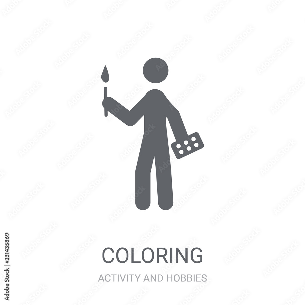 Coloring icon. Trendy Coloring logo concept on white background from ...
