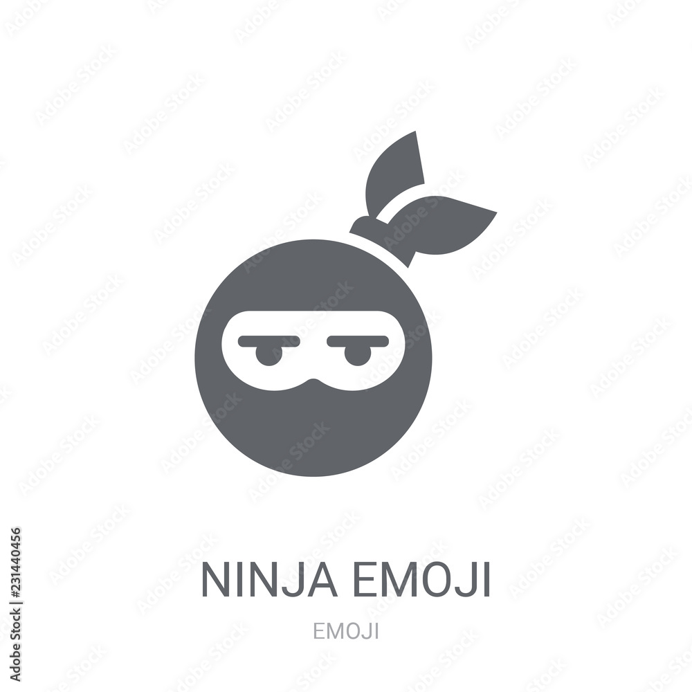 Ninja emoji icon. Trendy Ninja emoji logo concept on white background ...