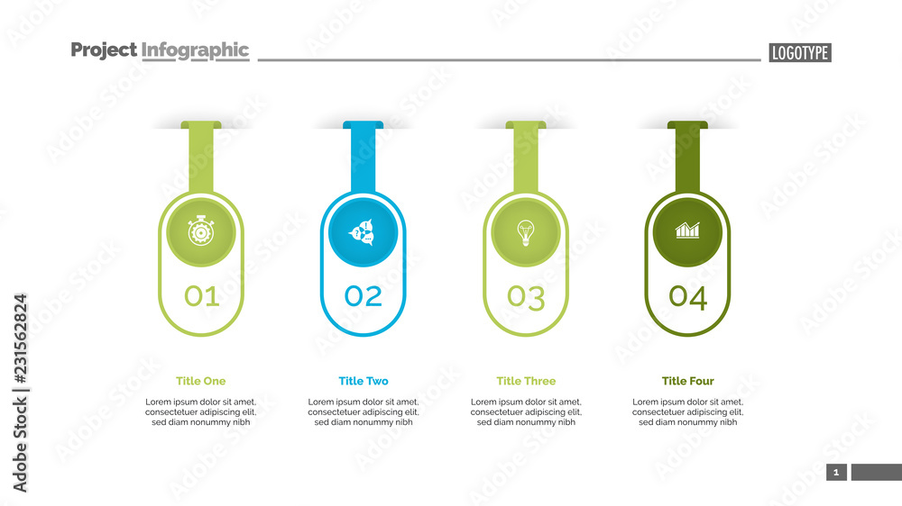 Four options infographic diagram. Step chart, option graph, layout ...