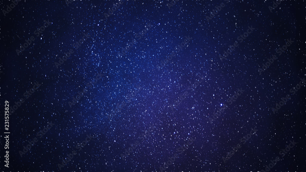 Blue Starfield Starry night sky, galaxy with stars and space dust in ...
