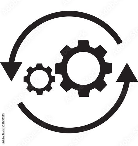 workflow icon on white background. flat style. gear and arrow icon for ... workflow icon on white background. flat style. gear and arrow icon for ...