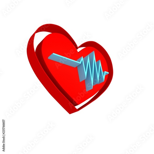 heart rhythm logo. pulse simbol - 3D render - Buy this stock ...