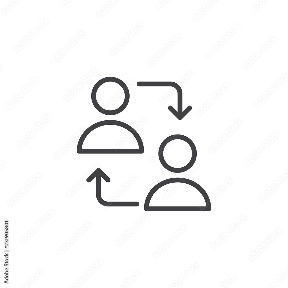 User switch outline icon. linear style sign for mobile concept and web ...