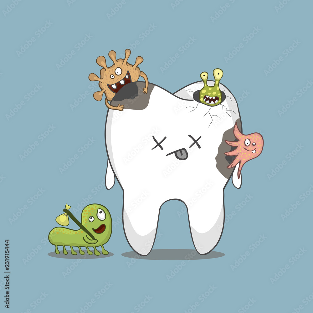 cartoon sick tooth Stock Vector | Adobe Stock