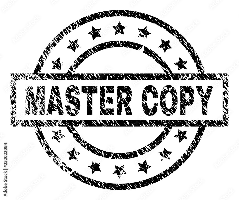 MASTER COPY stamp seal watermark with distress style. Designed with ...
