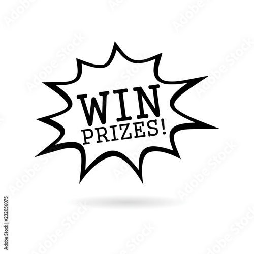 Black Win prizes! Win prizes icon or logo Stock Illustration | Adobe Stock