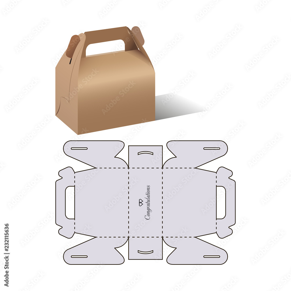 Retail Box with Blueprint Template Stock Vector | Adobe Stock