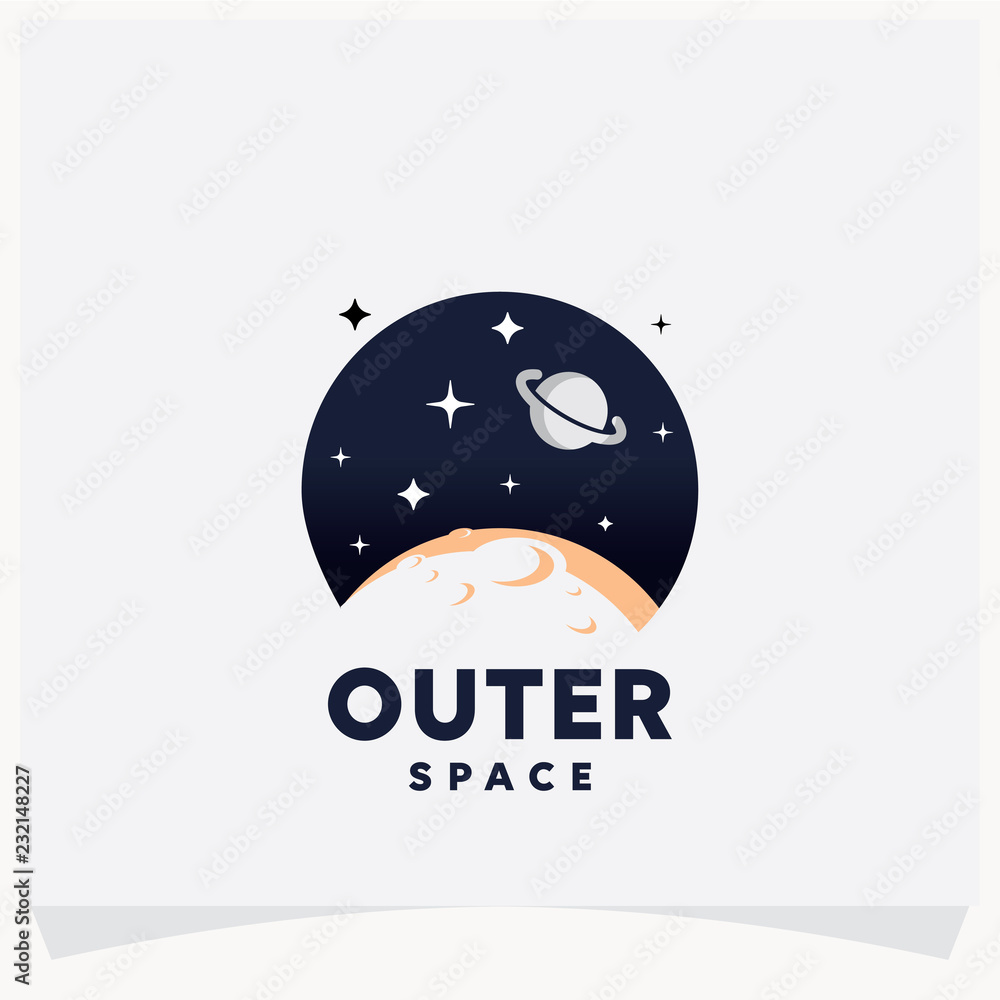 Outer Space Logo Designs Template Stock Vector | Adobe Stock