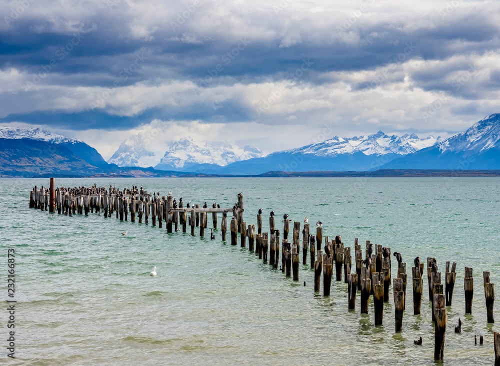 Gaffos Pier, Admiral Montt Gulf, Puerto Natales, Ultima Esperanza ...
