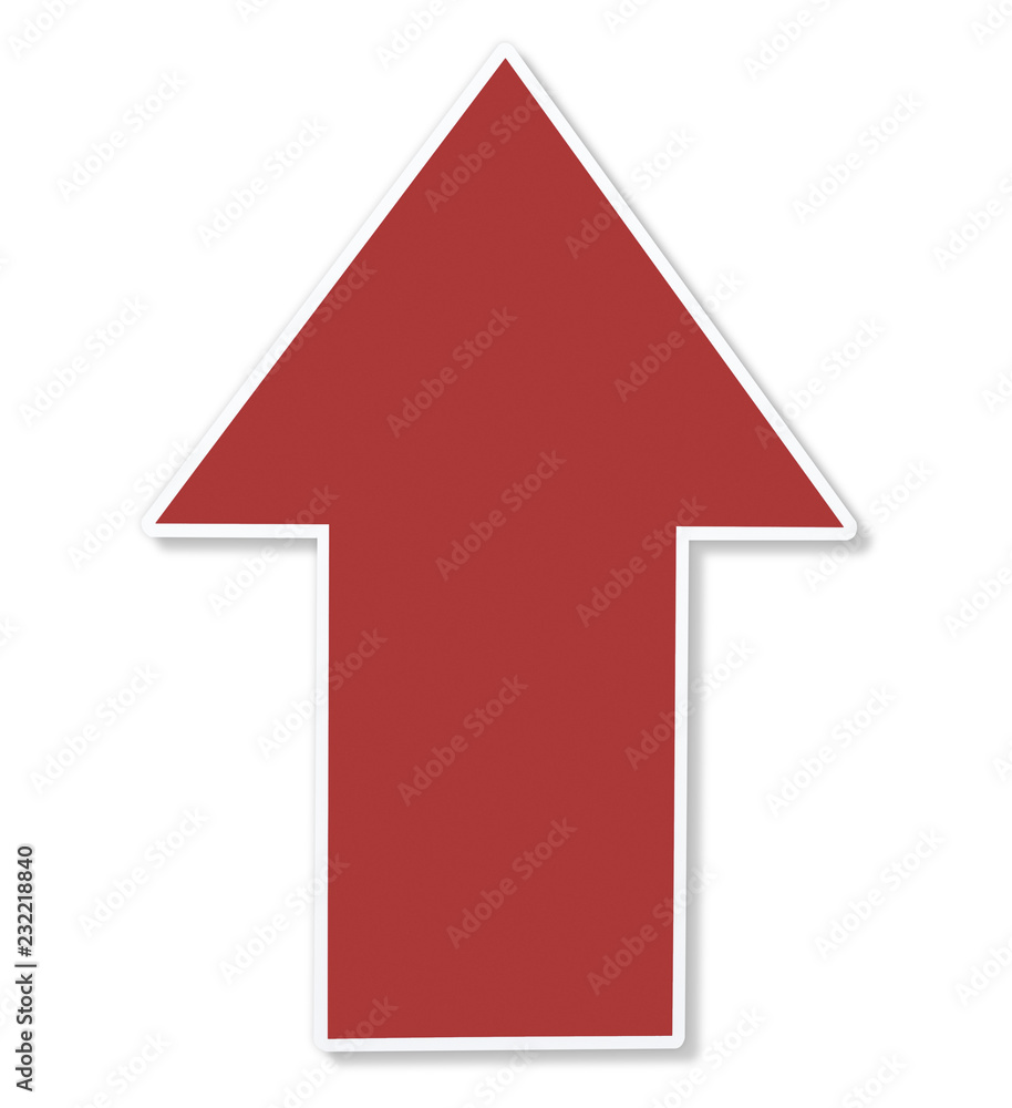 Red arrow pointing up icon Stock Photo | Adobe Stock