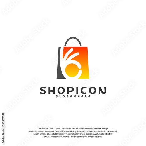 Good Shop Logo Template Design Vector. Great Shop logo vector. Hands ...