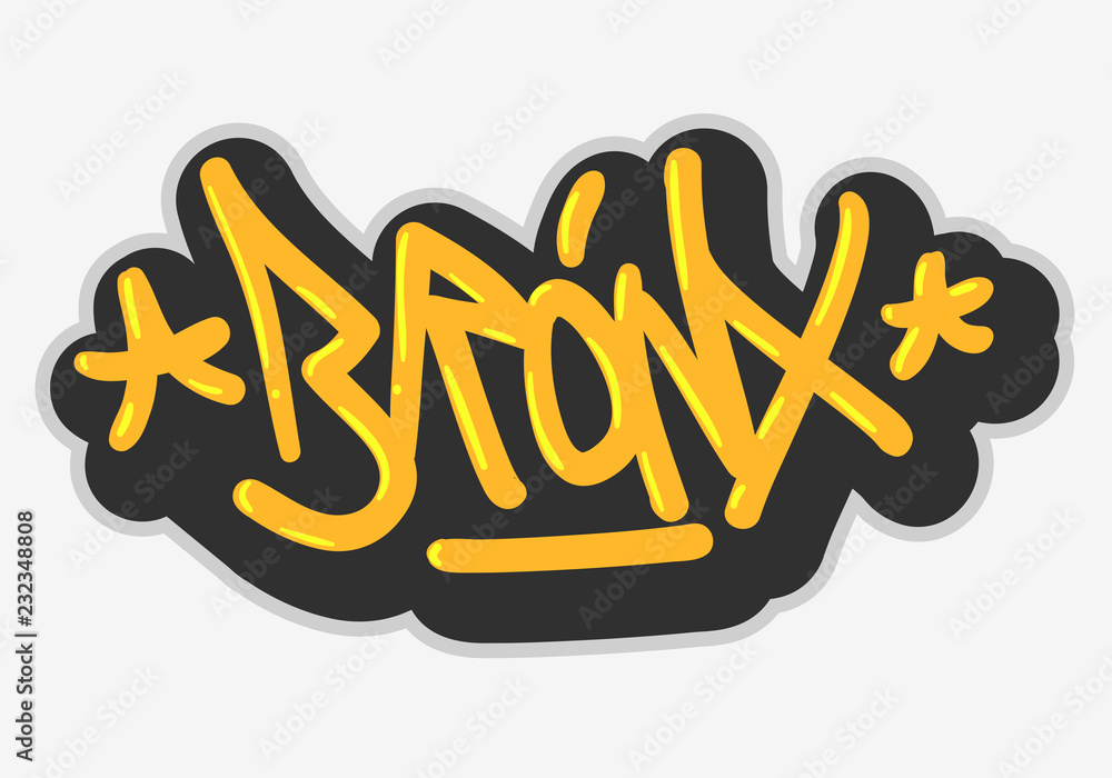 Bronx New York Usa Hip Hop Related Tag Graffiti Influenced Label Sign ...