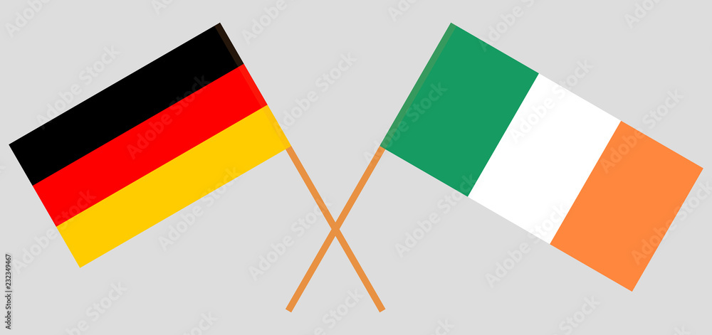 Germany and Ireland. The German and Irish flags. Official colors ...
