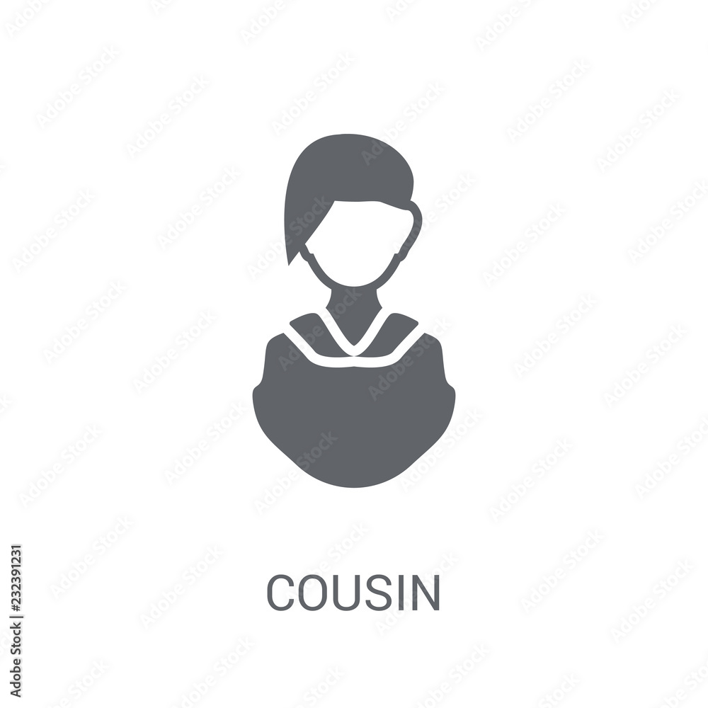 cousin icon. Trendy cousin logo concept on white background from Family ...