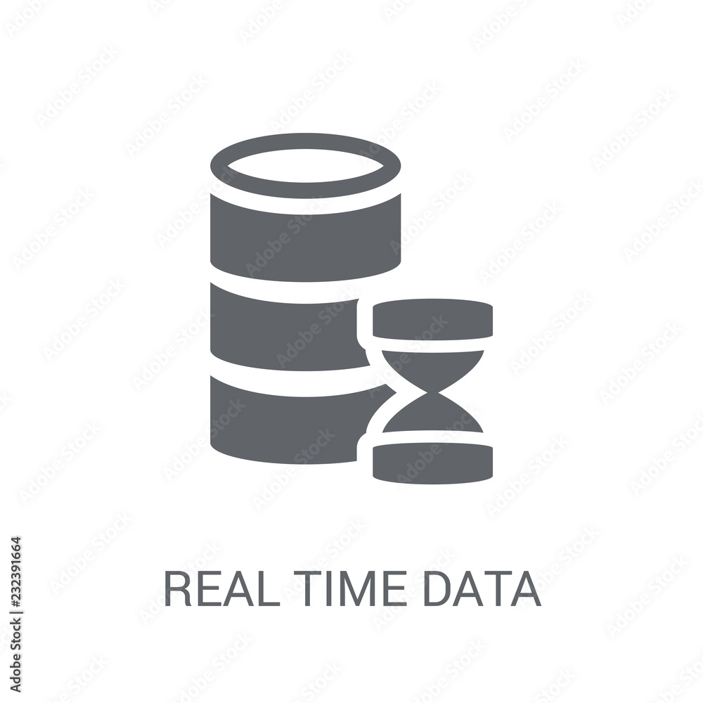 real time data icon. Trendy real time data logo concept on white ...