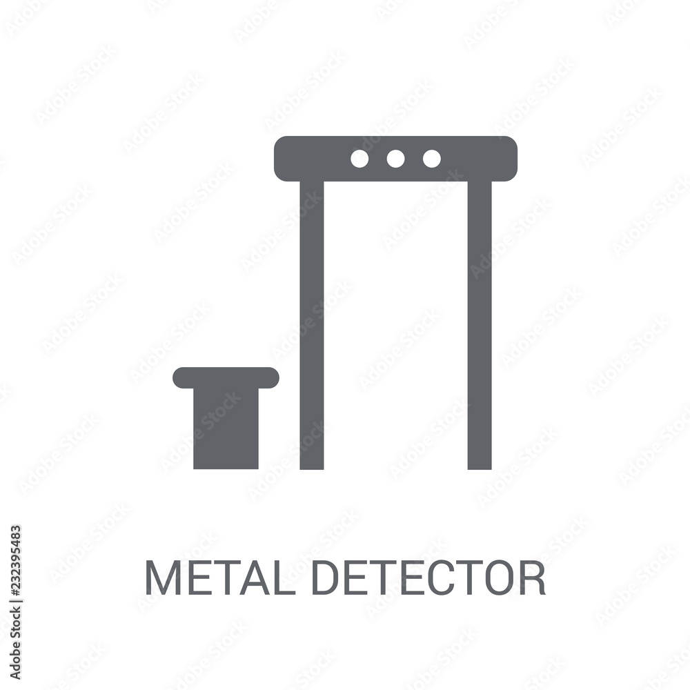 Metal detector icon. Trendy Metal detector logo concept on white ...