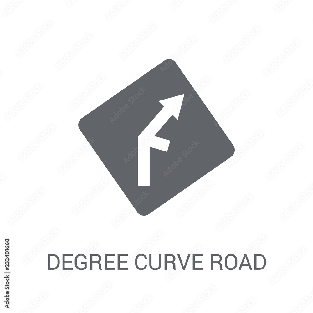 degree curve road sign icon. Trendy degree curve road sign logo concept ...
