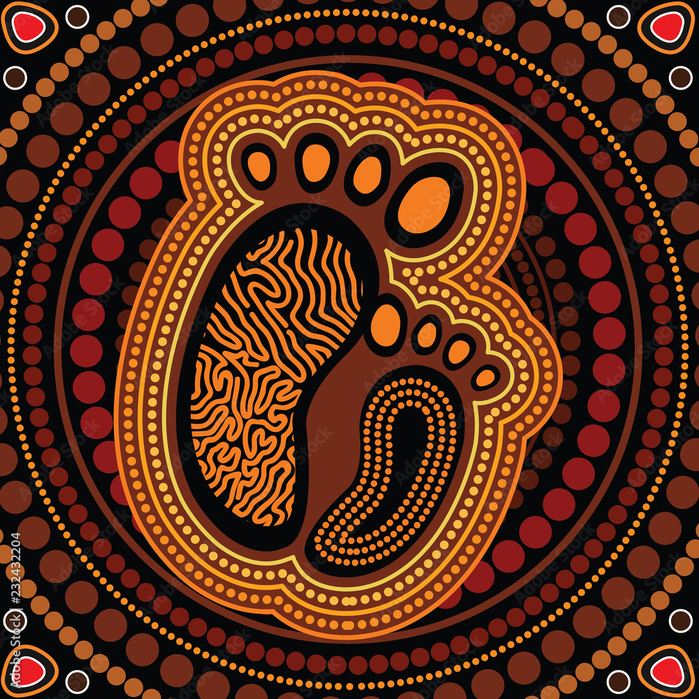 Aboriginal art vector painting, Mother and child concept Stock Vector ...