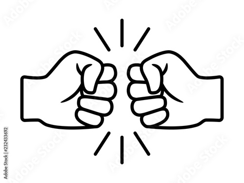 Bro fist bump or power five pound line art vector icon for apps and ... Bro fist bump or power five pound line art vector icon for apps and ...