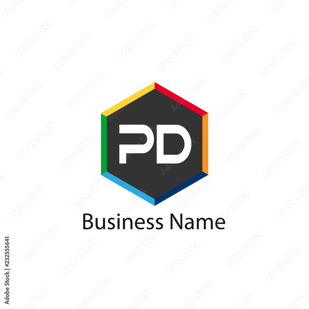 Initial Letter PD Logo Template Design Stock Vector | Adobe Stock