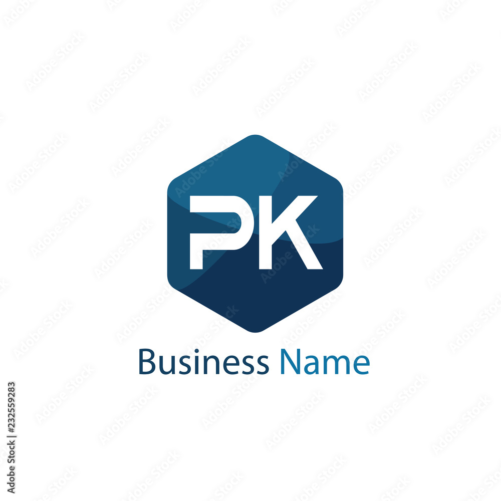 Initial Letter PK Logo Template Design Stock Vector | Adobe Stock