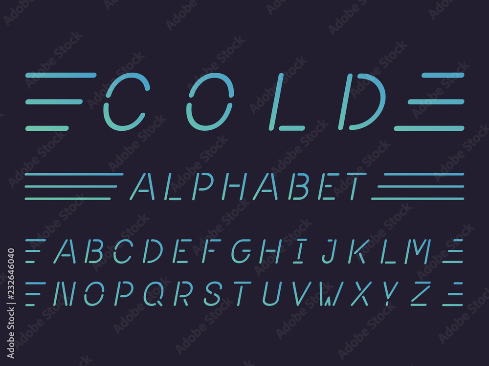 Cold font. Vector alphabet Stock Vector | Adobe Stock