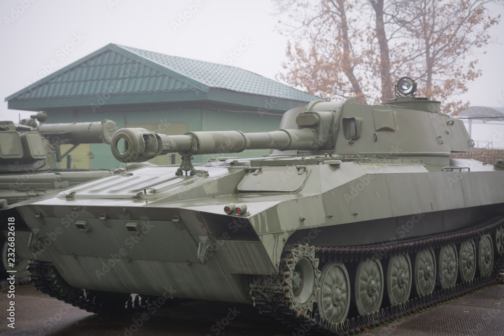 Foto de Stock 122 mm self propelled howitzer 2s1 GVOZDIKA, old russian ...
